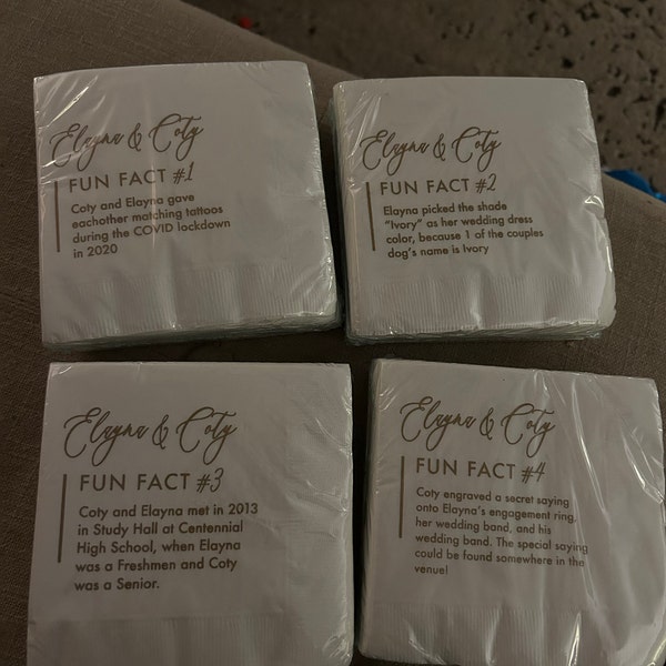 Fun Fact Calligraphy Custom and Personalized Wedding, Engagement or ...