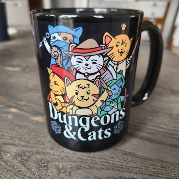Dungeons and Cats Mug - Dnd Gift - Dungeons & Dragons - Gifts for Cat ...