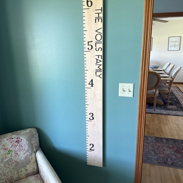 Maple Growth Chart Ruler 3D, Wooden Measuring Stick for Kids, Giant ...