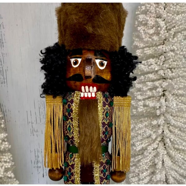 African American Nutcracker - Green Gold Stripe, Holiday, Decor - Etsy