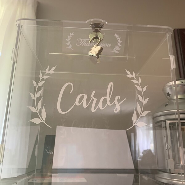 Cards With Wreath Leaves Decal - Card Box Decal for Party Events ...