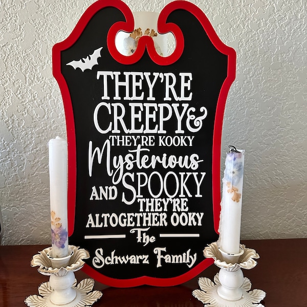 Custom Last Name Halloween Sign: Creepy & Kooky Family Decor - Etsy