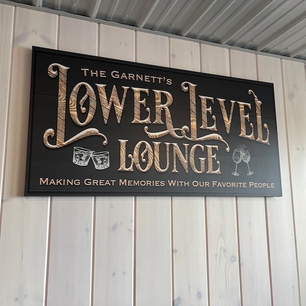Lower Level Lounge Sign, Canvas Wrap Print - Etsy