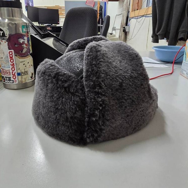 Trapper Hat Sheepskin Chapka Pilot Cap Russian Ushanka Ear Flap Winter ...