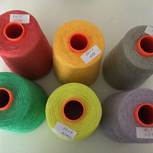 100% Linen Yarn Cone, 500g ( 17.6oz ) | Light Violet Color 3(12) | Dyed ...