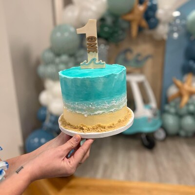 Wave Cake Topperbeach Themed Cake Topperwave Theme Birthdayfirst ...