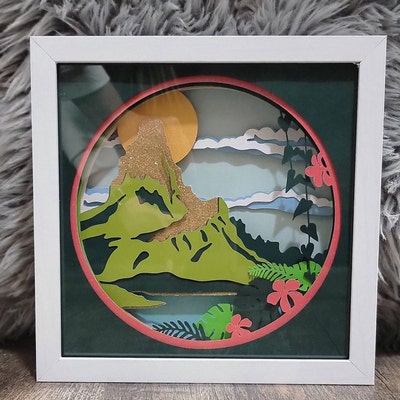 3d Layered Hawaii Svg, Ocean Svg, Aloha Svg, Mountain Svg, Shadow Box ...