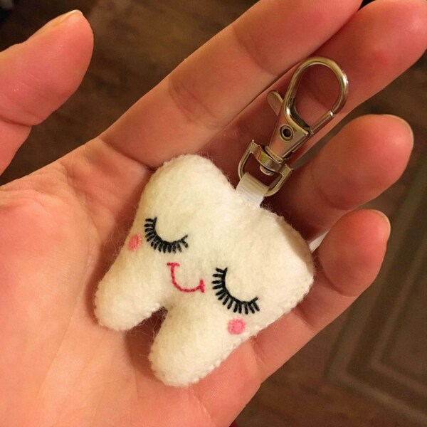Tooth Keychain - Sweet Tooth Charm - Dental Student Gift - Dentist Gift ...