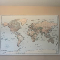 Mellow Blue World Map Poster Accurate Big Wall Map Print - Etsy Canada