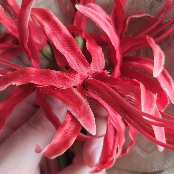 26" Faux Red Spider Lily Stem - Artificial Flower - Red - Etsy