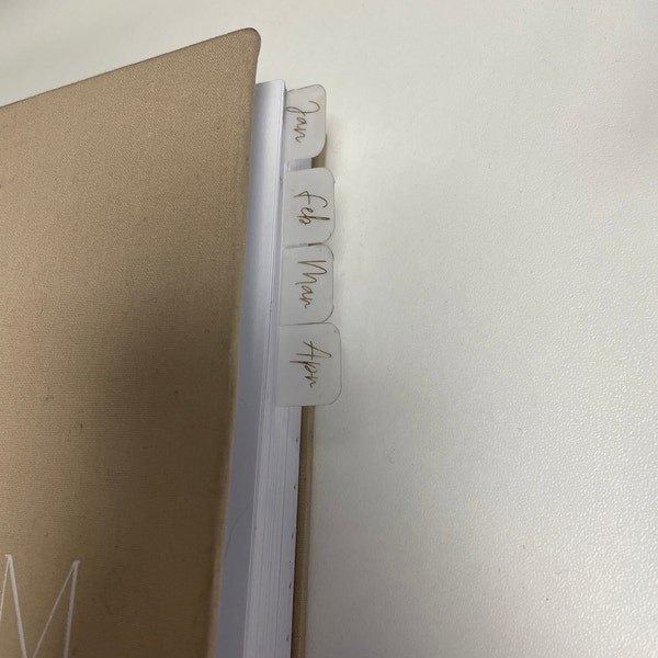 Monthly Tabs Clear Transparent Stickers | Foiled Side Tabs Stickers ...
