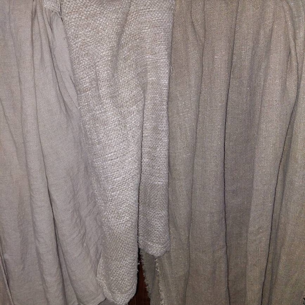 EXTRA Heavy Pure Linen Fabric, Heavy Weight, Undyed, Stonewashed 400 ...
