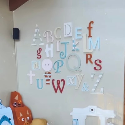 Wooden Alphabet Letters Set, PAINTED Wooden Letters, Wall Hanging ...