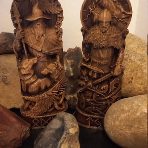 Vidar Statue Wood Sculpture Wood Carving | Etsy