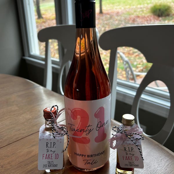 Custom 21st Birthday Wine Label/funny Birthday Gift/happy Twenty One ...