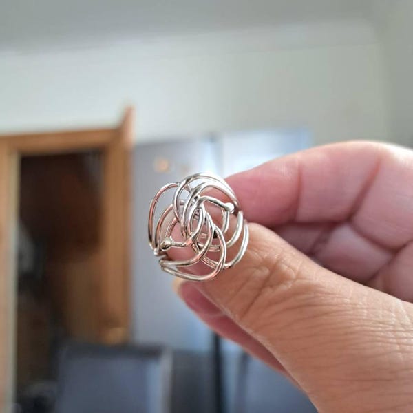 Sterling Silver Stacking Ring, 925 Sterling Silver, Tiny Balls Ring ...