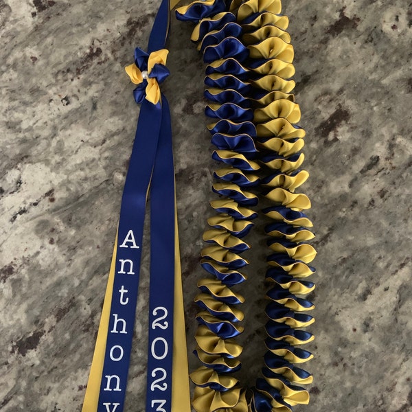 Custom Graduation Lei, Celebration Lei, Ribbon Lei, College Graduation ...