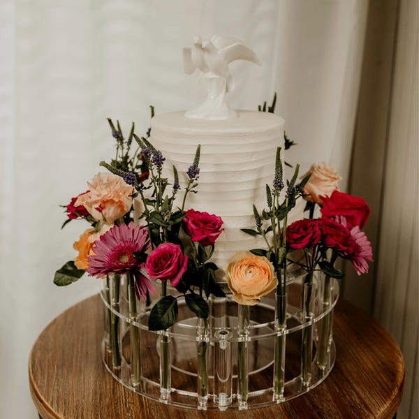 The Floral Crown Cake Stand Flower Stand Floral Arrangements Fresh ...