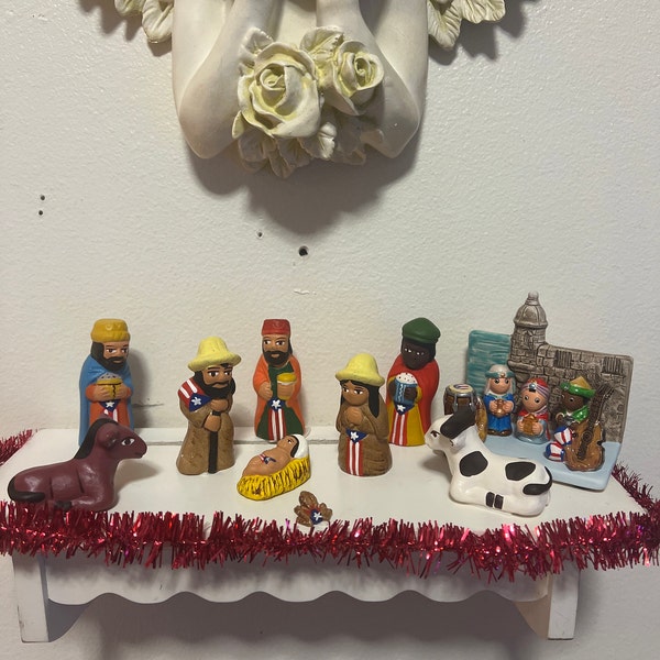 Chinese a Nativity Scene Handmade in Clay 1 Block 3.8x2.2x2.9 High ...