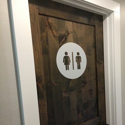 Restroom Circle Wall Decal Restroom Decal, Unisex Bathroom, Bathroom ...