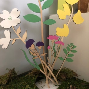 Wooden Flowers / Wood Flower / Wood Flower Stems / Small Wood Flowers ...
