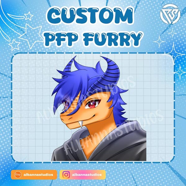 Custom Furry Commission, Fursona, Anthro, Furry Avatar, Furry PFP ...