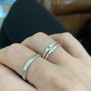 Simple Stacking Setmixed Metals Ring Settextured - Etsy