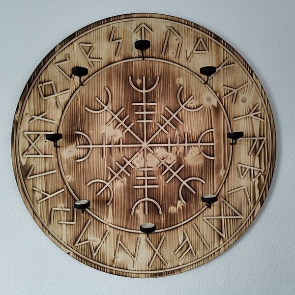 Vegvisir Altar Scheibe Holz Wikinger Pagan Geschenke Schrein Dekoration ...
