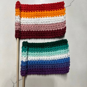 LGBTQ Pride Flag Sustainable 100% Cotton Handcrafted Crochet Custom ...