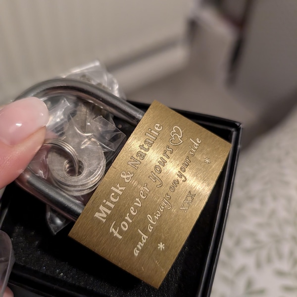 Brass Love Lock, Engraved Padlock for Couple, Anniversary Gifts for ...
