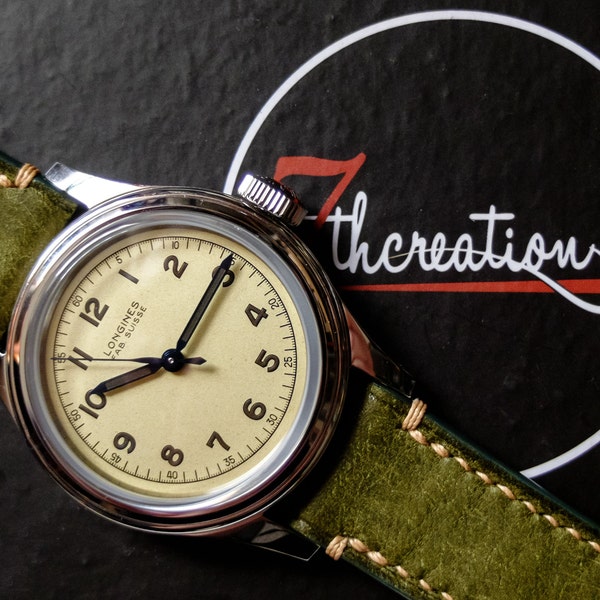 Green Watch Strap , Custom Handmade Leather Watch Strap 14mm 16mm 17mm ...