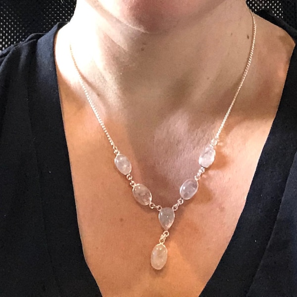 Fiery Rainbow Moonstone 925 Solid Sterling Silver Necklace, Handmade ...