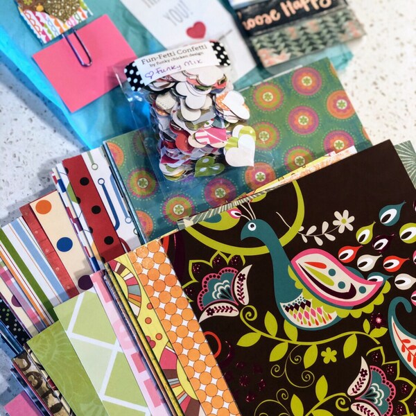 Scrap Paper Bundle 100 Pieces Funky Mix - Etsy