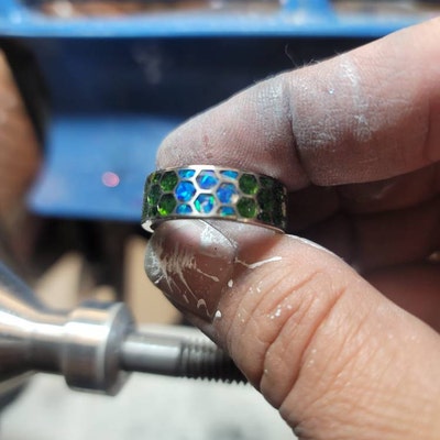 Titanium Beveled Edge Screw-together Ring Blank for Inlay - Etsy