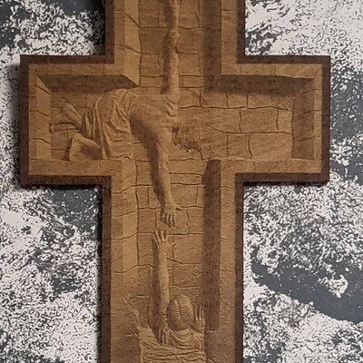 Digital Engraving File jesus Cross Well 3D Illusion File for - Etsy