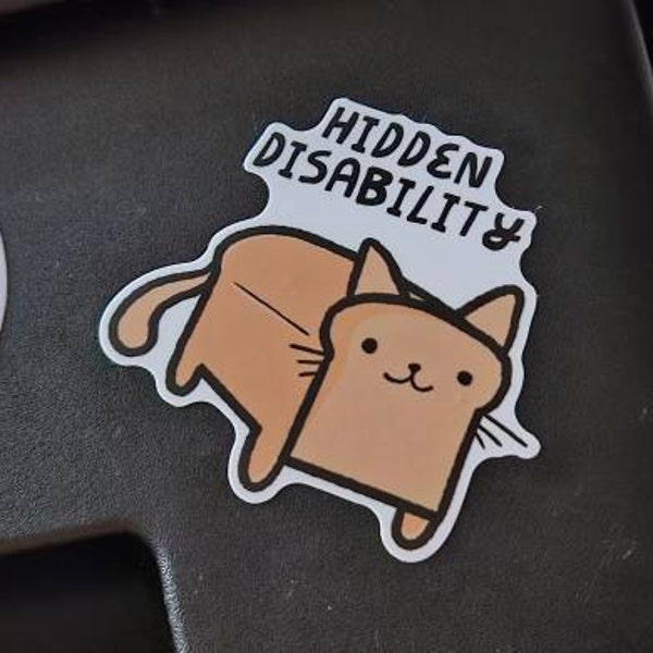 Chronic Pain Cat Sticker Invisible Funny Cat Disability Rare Disease ...