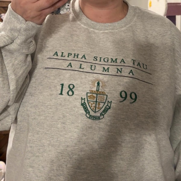 CUSTOMIZABLE Embroidered Sorority Crest Alumni Crewneck and Hoodie ...