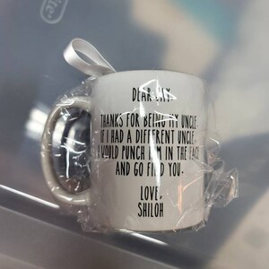 Dear Uncle Mug Thanks for Being My Uncle Funny Uncle Mug - Etsy