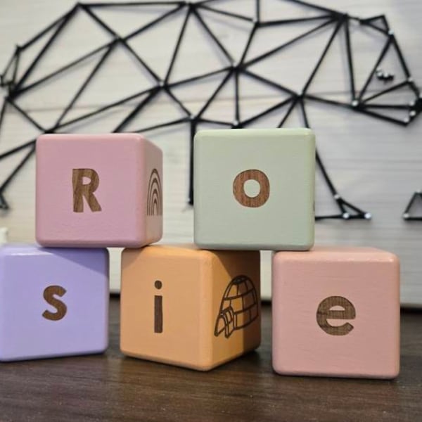 Wooden Baby Name Blocks / Letter Blocks / Nursery Decor - Etsy