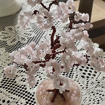 Flowering Bonsai Crystal Tree Aventurine-rose Quartz Crystal - Etsy