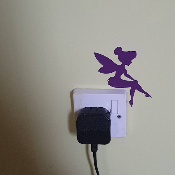 TINKERBELL LIGHT SWITCH | Removable Kids Fairy Wall Bedroom Nursery ...