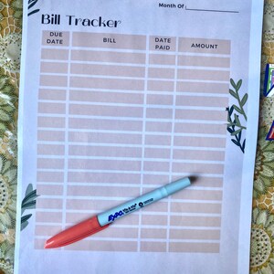 Digital Download Tip Tracker, Tip Tracker PDF for Waitress, Monthly Tip ...