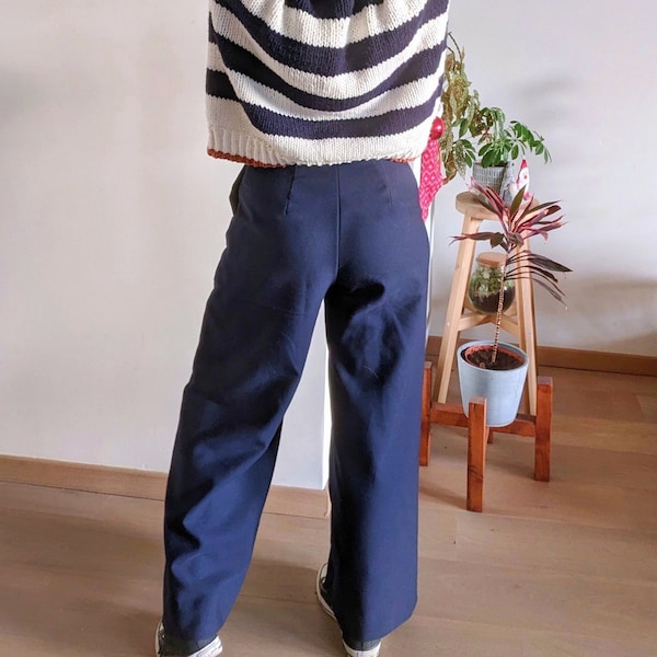 Protea Pants PDF Pattern, Sizes 00-30 (hip 35-61"), Chic and Modern Wide Leg, Pleated Trouser ...