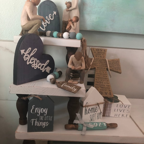 Family Decor Bundle, Tiered Tray Decor, Rae Dunn Inspired, Farmhouse ...