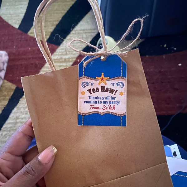 Western Favor Tags, Western Party Gift Tags, Printable Western Favor ...