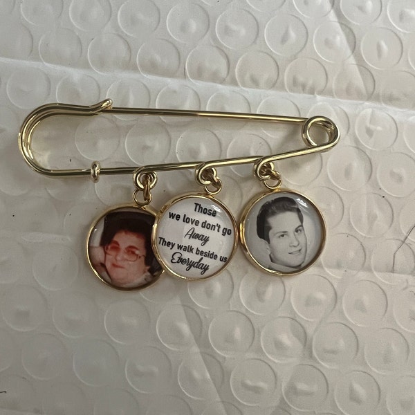 Memorial Photo Lapel Pin in Gold Custom Memorial Photo Boutonniere ...
