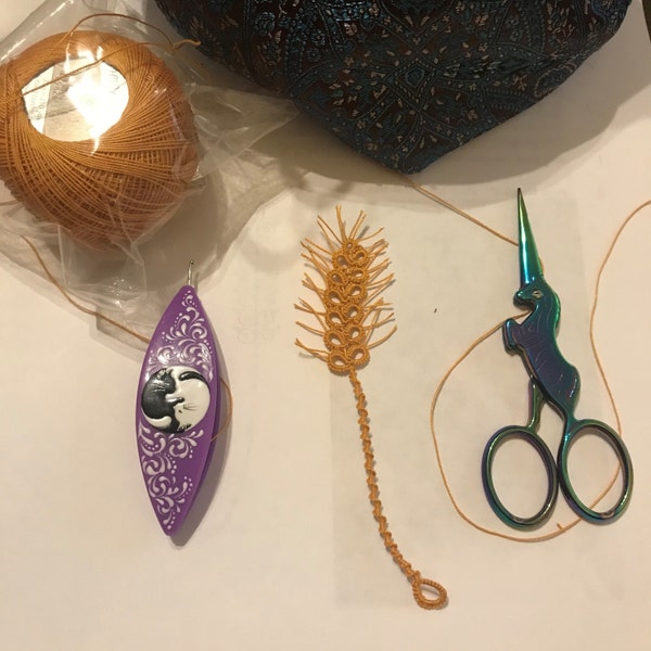 Ear of Wheat Bookmark Tatting Pattern Beginner Bookmarks Tatted Lace ...