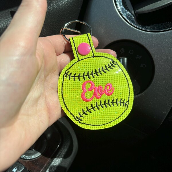 Softball Cursive Name & Number Bag Tags, Personalized Softball Green ...