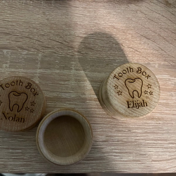 Personalized Wood Tooth Box - Etsy