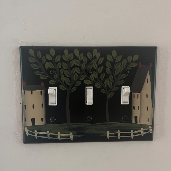 Hand Painted Colonial House Light Switch Cover, Farmhouse Decor - Etsy